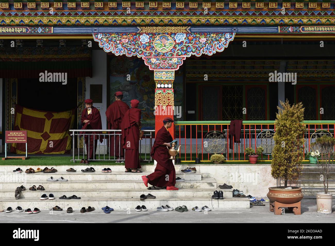 Monks are seen in Dali Monastery in Darjeeling, West Bengal, India, 23 ...