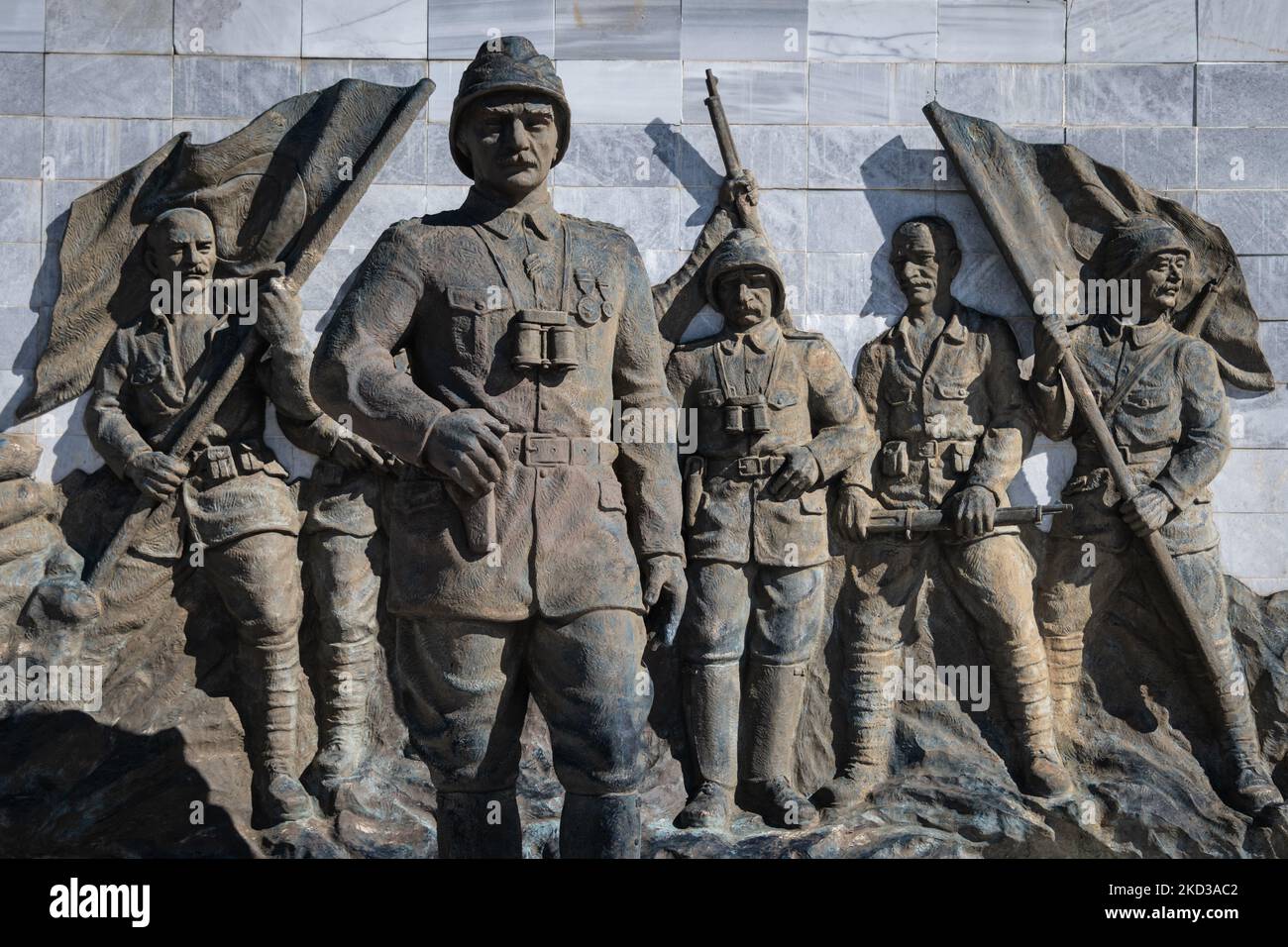 On 19 February, 2022, the sun shines on a Mustafa Kemal Ataturk statue ...