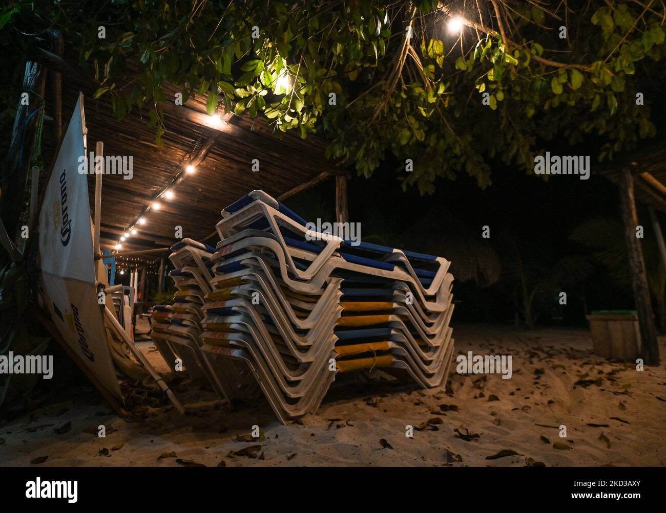 Folded plastic sunbeds hi-res stock photography and images - Alamy