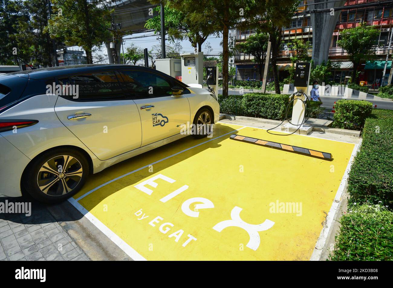 Parking spaces for electric vehicle (EV) at the electric charging ...