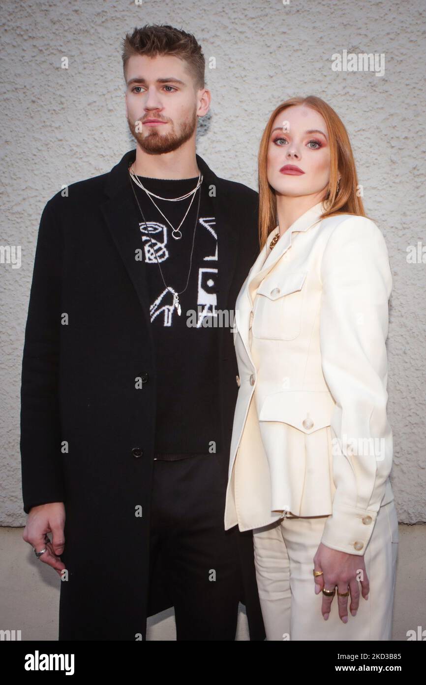Abigail Cowen and Danny Griffin arriving at Alberta Ferretti fashion ...