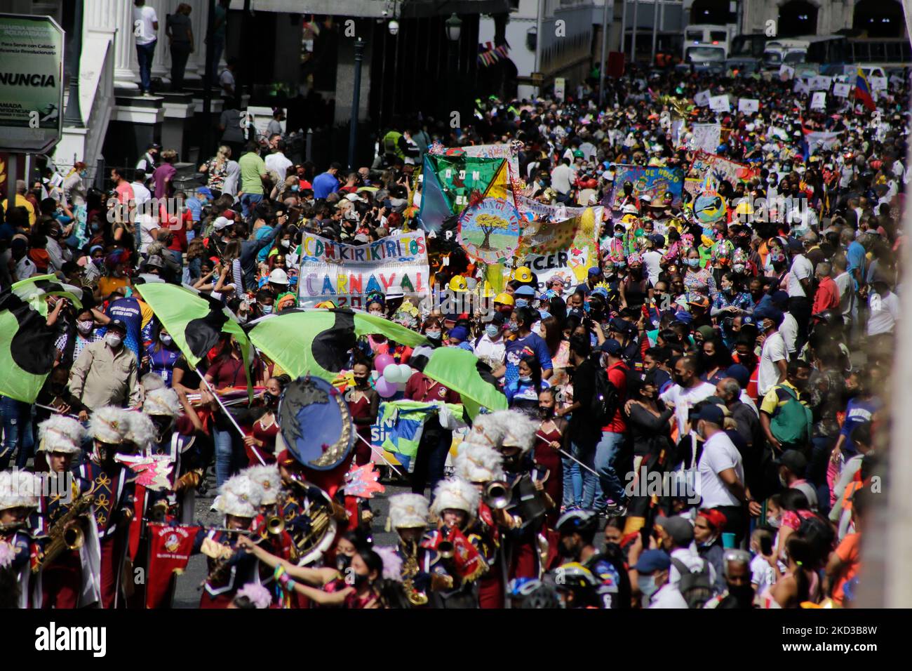 A general view of the parade during the start of carnival in Caracas ...