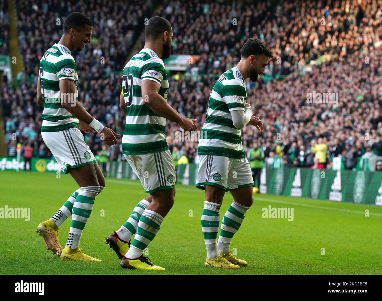 Celtic's Sead Haksabanovic celebrates scoring their side's second goal ...