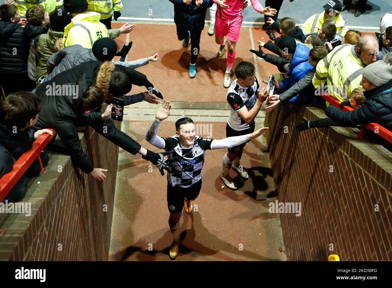 Macaulay Langstaff of Gateshead interacts with fans during the Vanarama ...