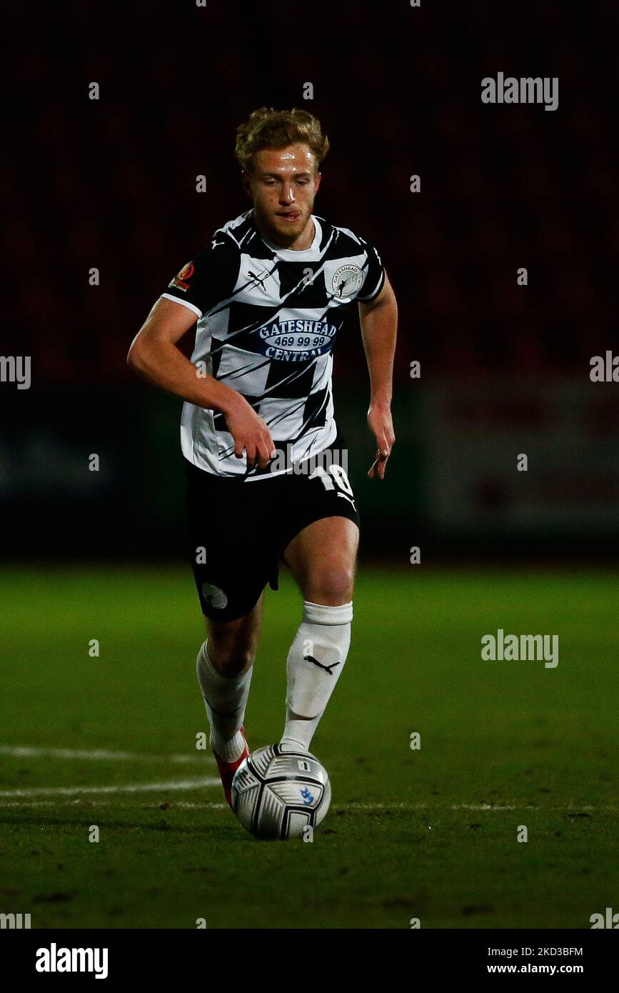 Greg Olley of Gateshead in action during the Vanarama National League ...