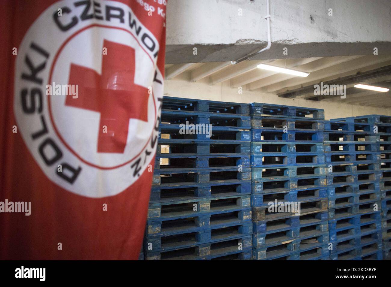 Red Cross warehouse with help for Ukrainian refugees seen in Lublin ...