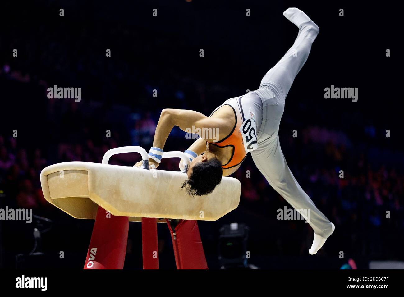 LIVERPOOL - Loran de Munck in action during the men's vaulting event at ...