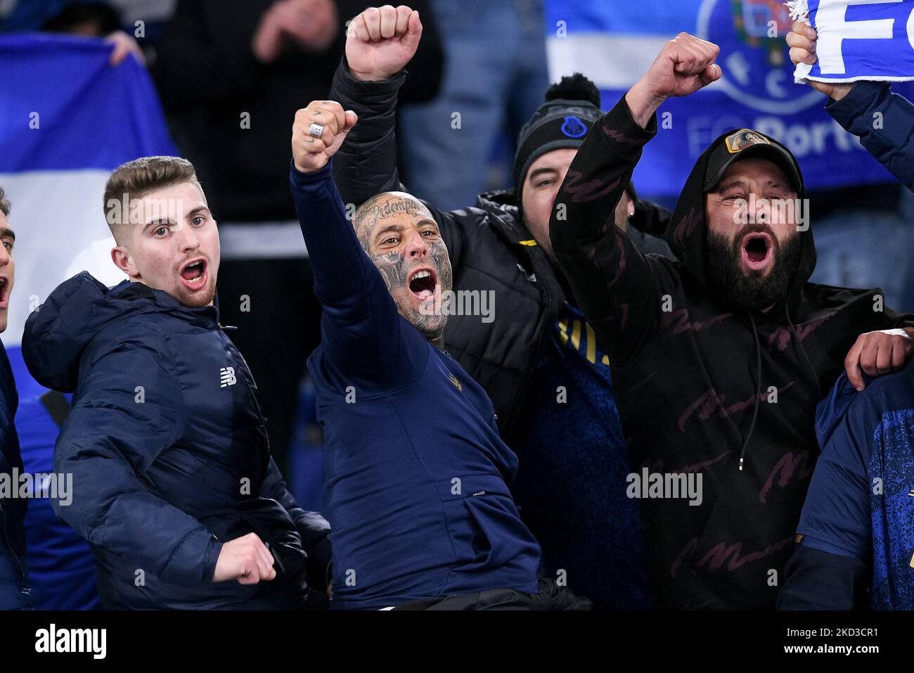 FC Porto fans cheer on the stands during the UEFA Europa League ...