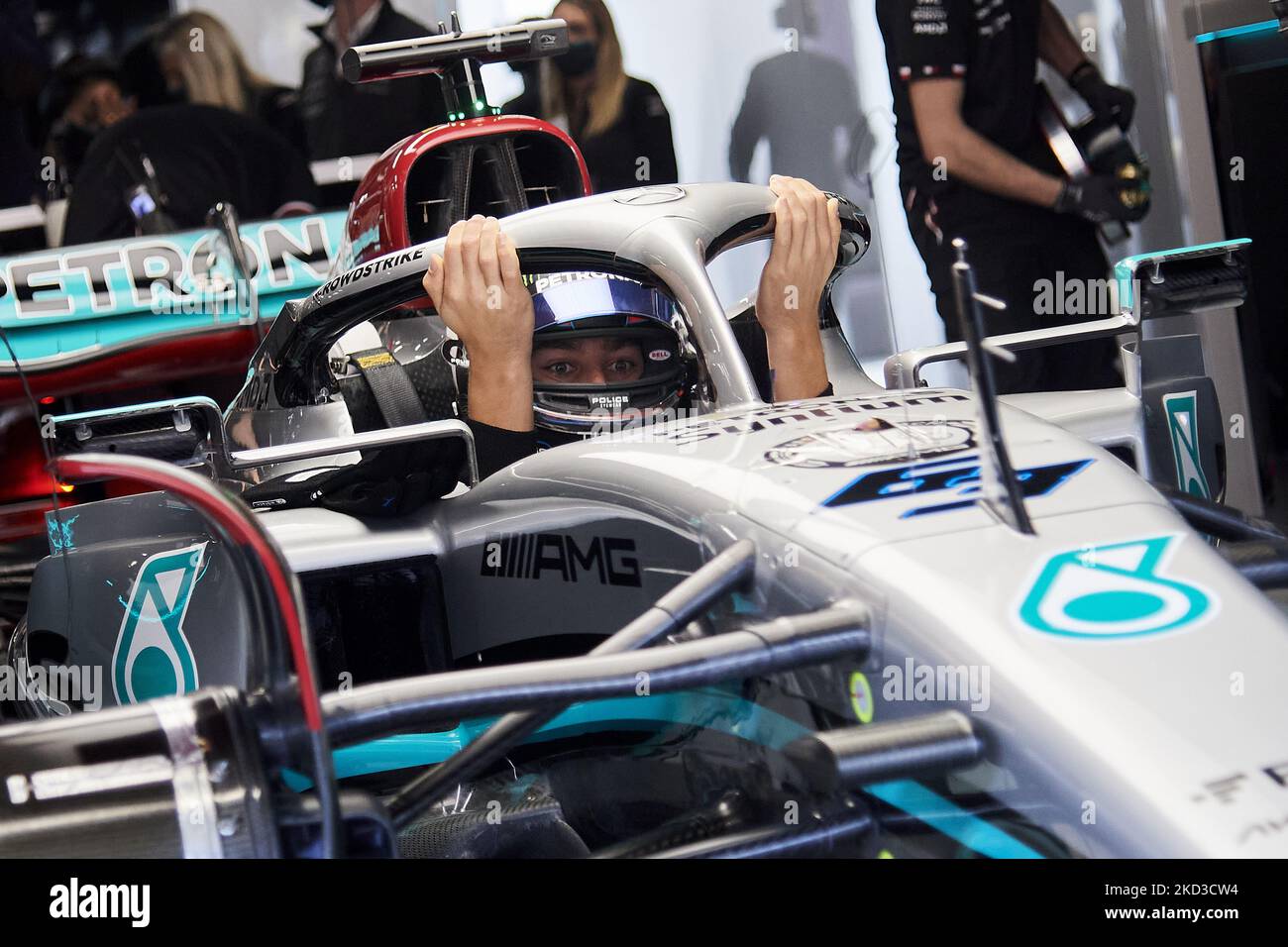 George Russell of Great Britain driving the (63) Mercedes AMG Petronas ...