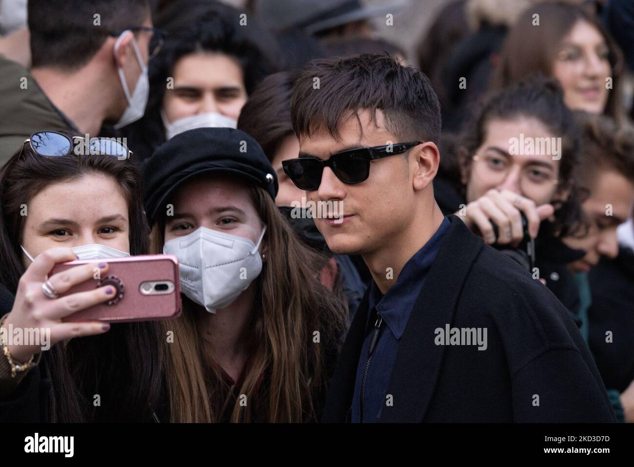 Paulo Dybala is seen at the Emporio Armani fashion show during the ...