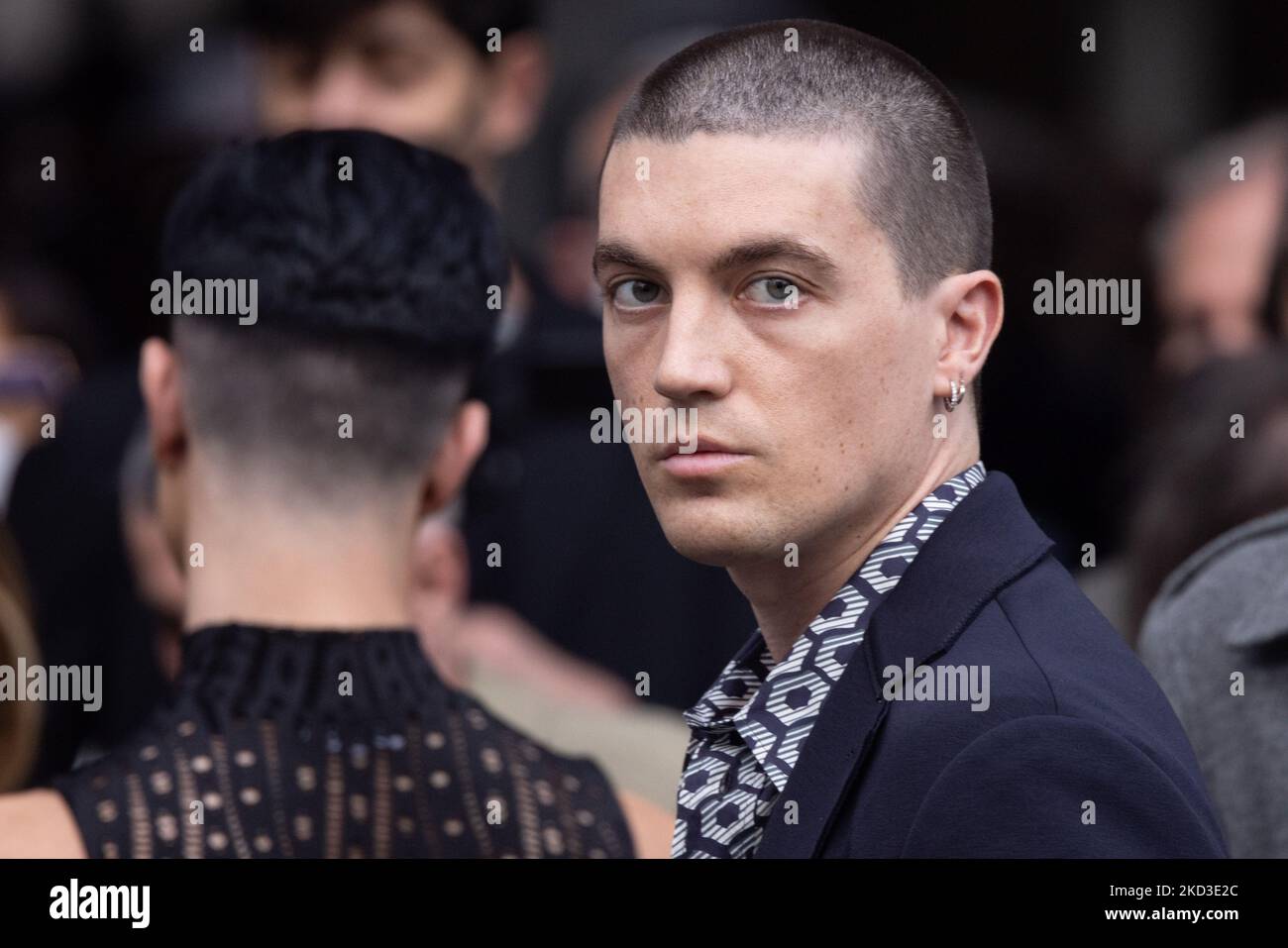Paul Klein is seen arriving at the Emporio Armani fashion show during ...