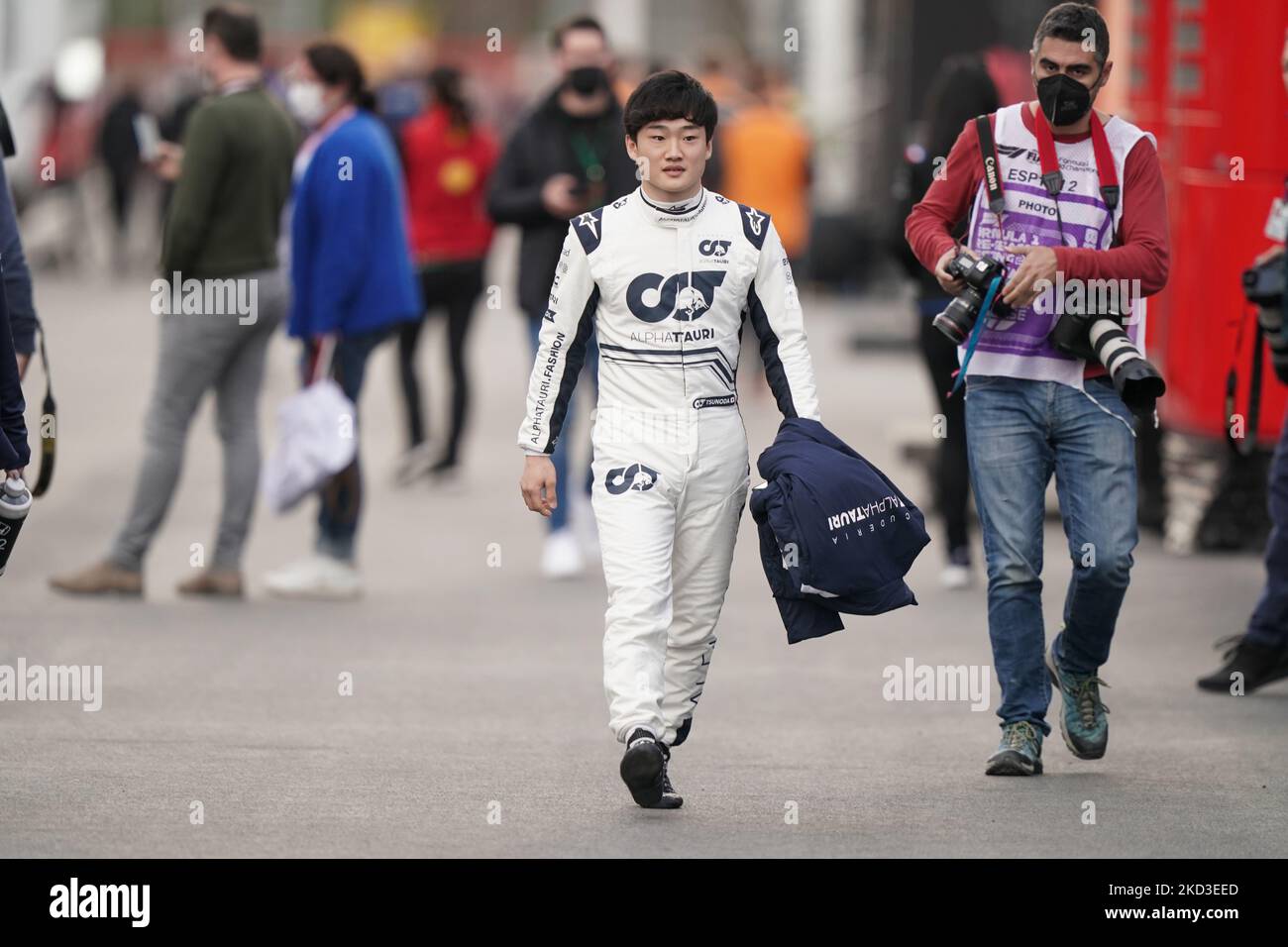 Yuki Tsunoda of Japan driving the (22) Scuderia AlphaTauri AT03 Red ...