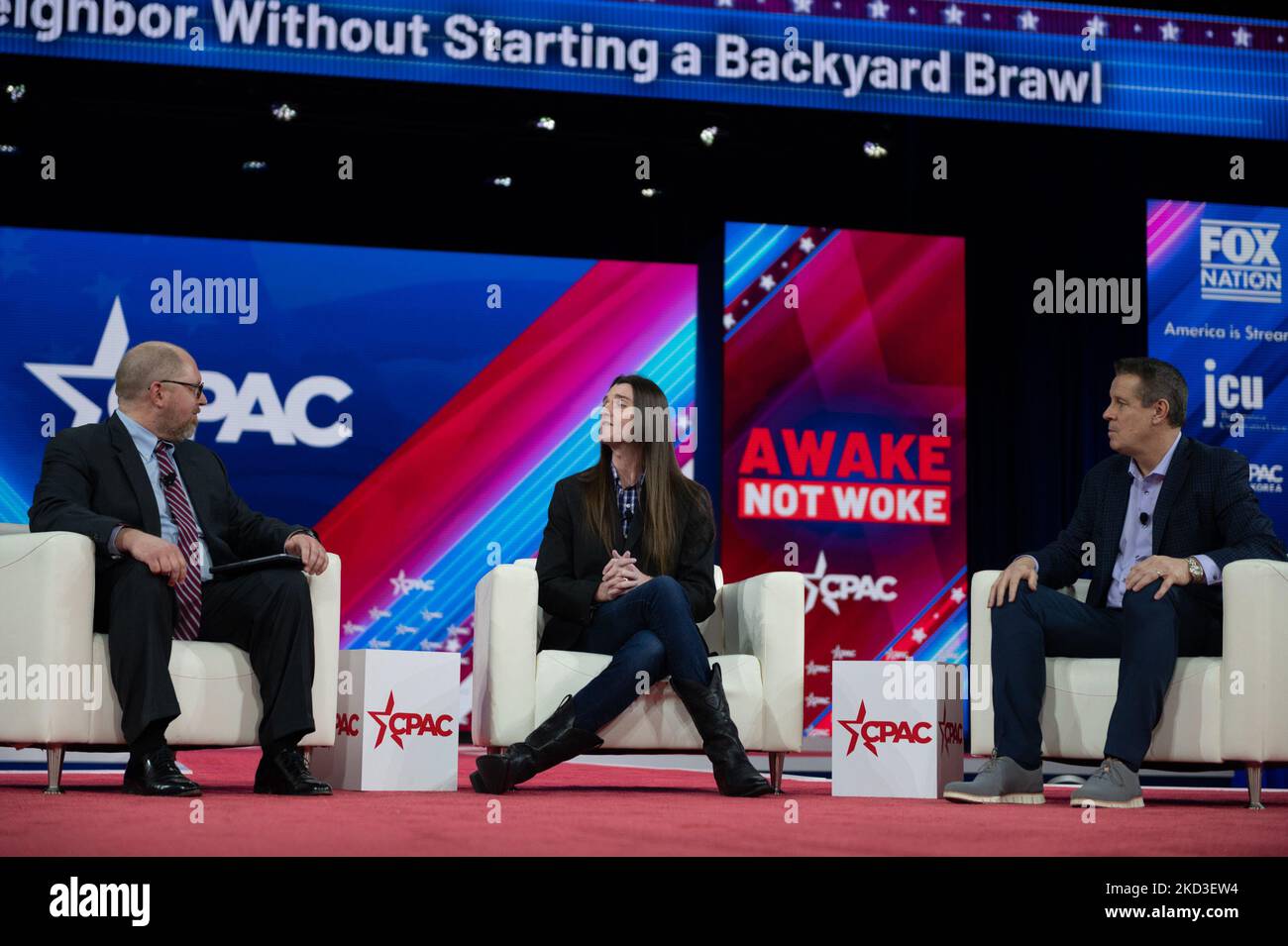 Allen Fuller, Scott Presler, Jim McLaughlin during the CPAC 2022 Day ...