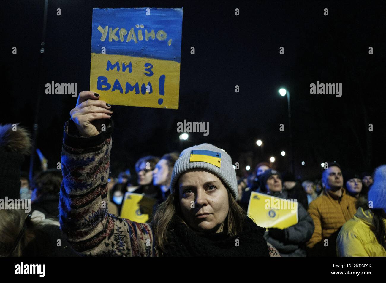 Massive demonstration against Putin launching a war against Ukraine ...