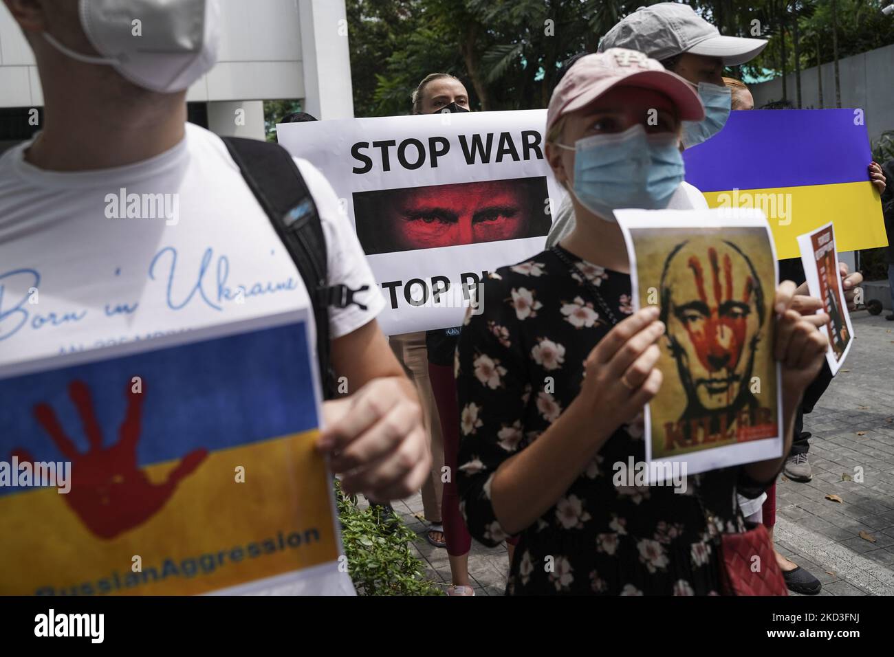 People protest against Russia's invasion of Ukraine, outside the ...