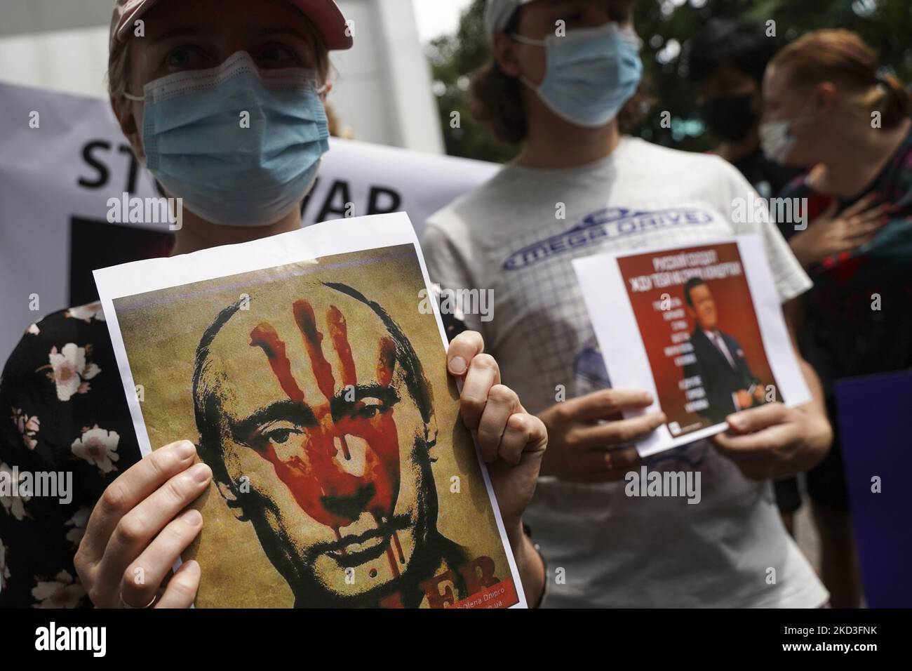 People protest against Russia's invasion of Ukraine, outside the ...
