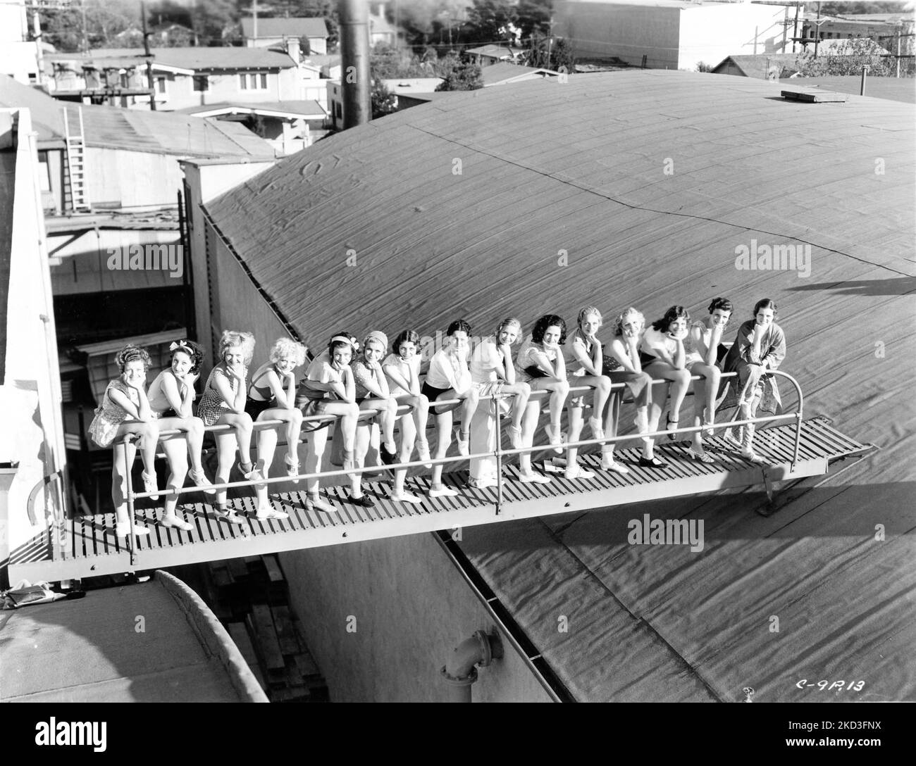 Chorus Girls on Roof of Sound Stage at Columbia Studios on Gower Street ...
