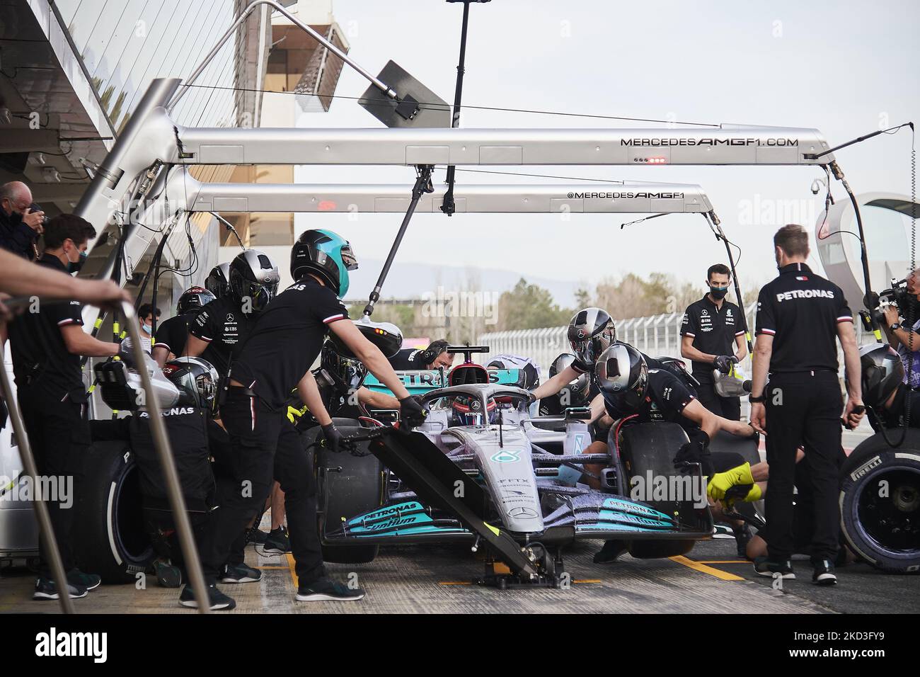 George Russell of Great Britain driving the (63) Mercedes AMG Petronas ...