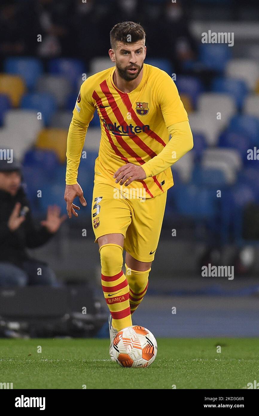 Gerard Pique of FC Barcelona during the UEFA Europa League Knockout Round Play-Off Leg Two match ...