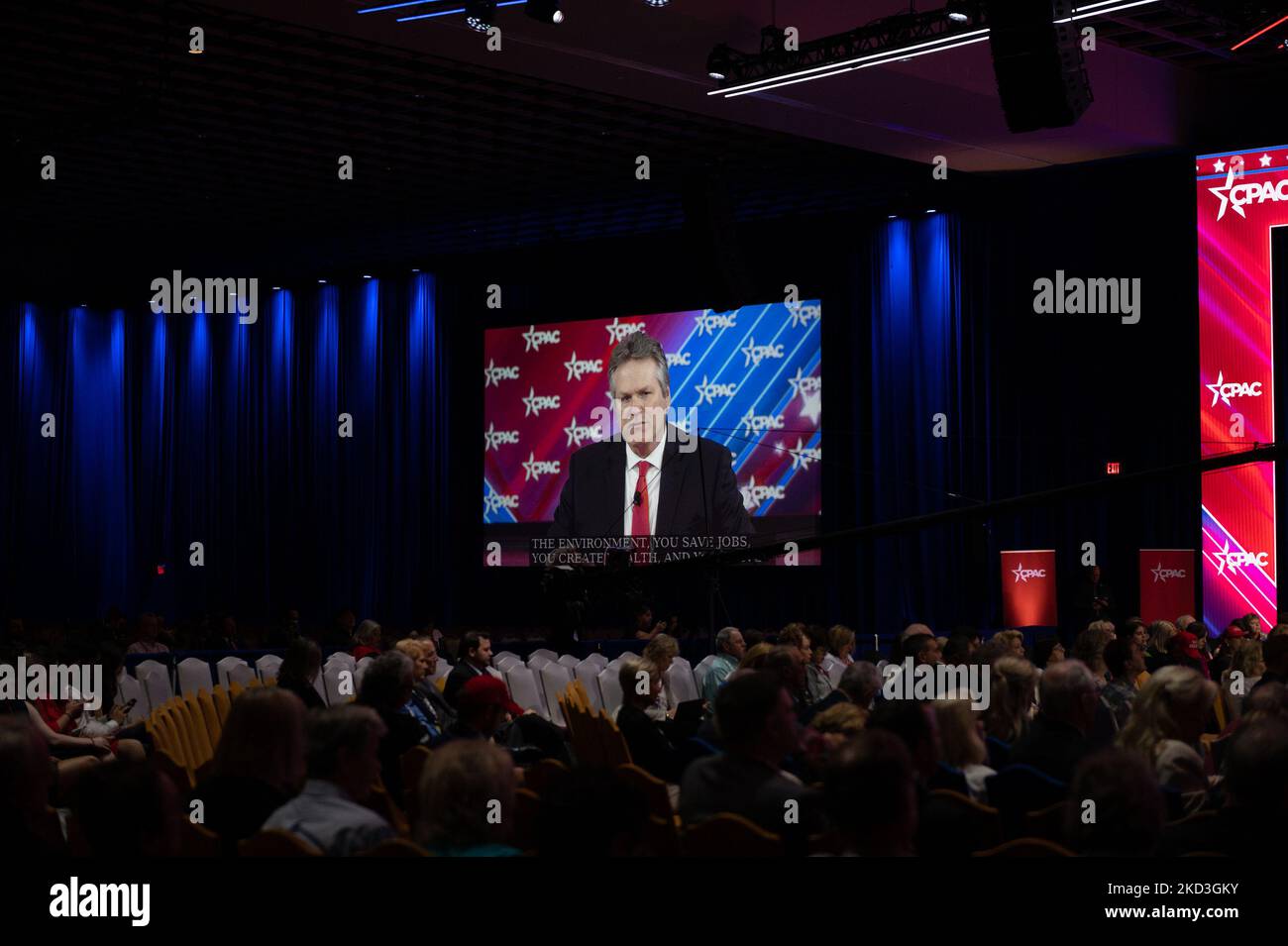 Mike Dunleavy speak at the 2022 annual CPAC in Orlando, Florida on ...