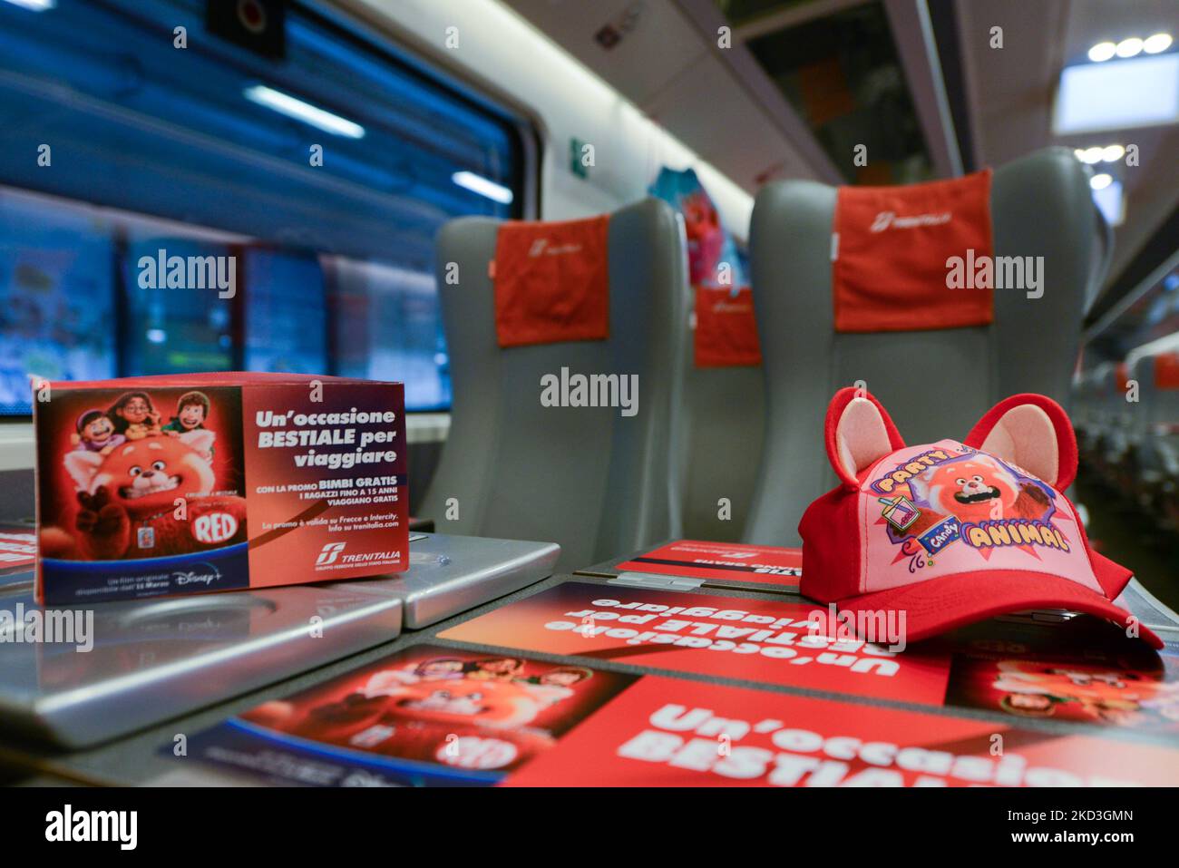 The interior of the train with the gadgets of the animated film "Red ...