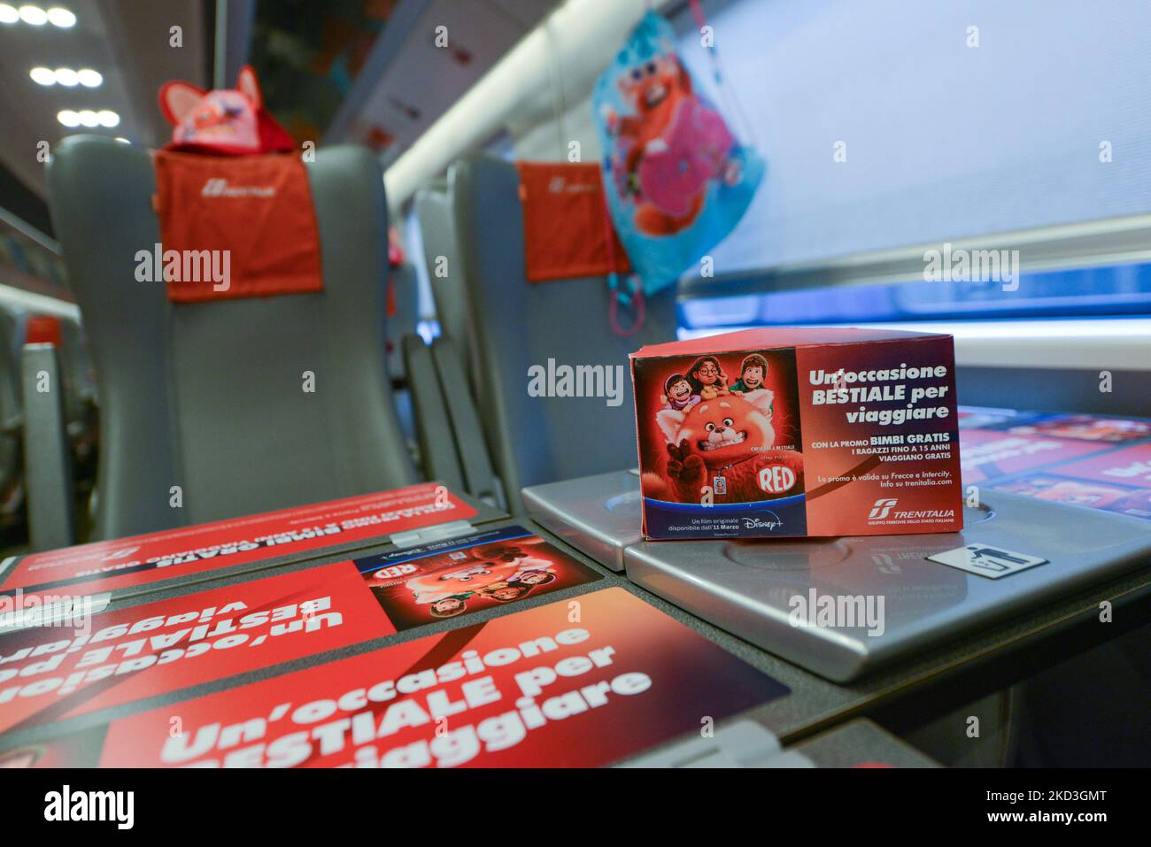 The interior of the train with the gadgets of the animated film "Red ...