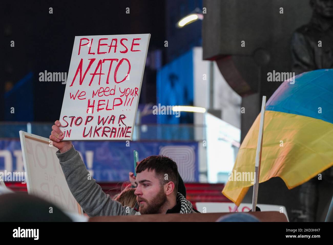 A large gathering of people is seen for "Stand With Ukraine" rally in ...