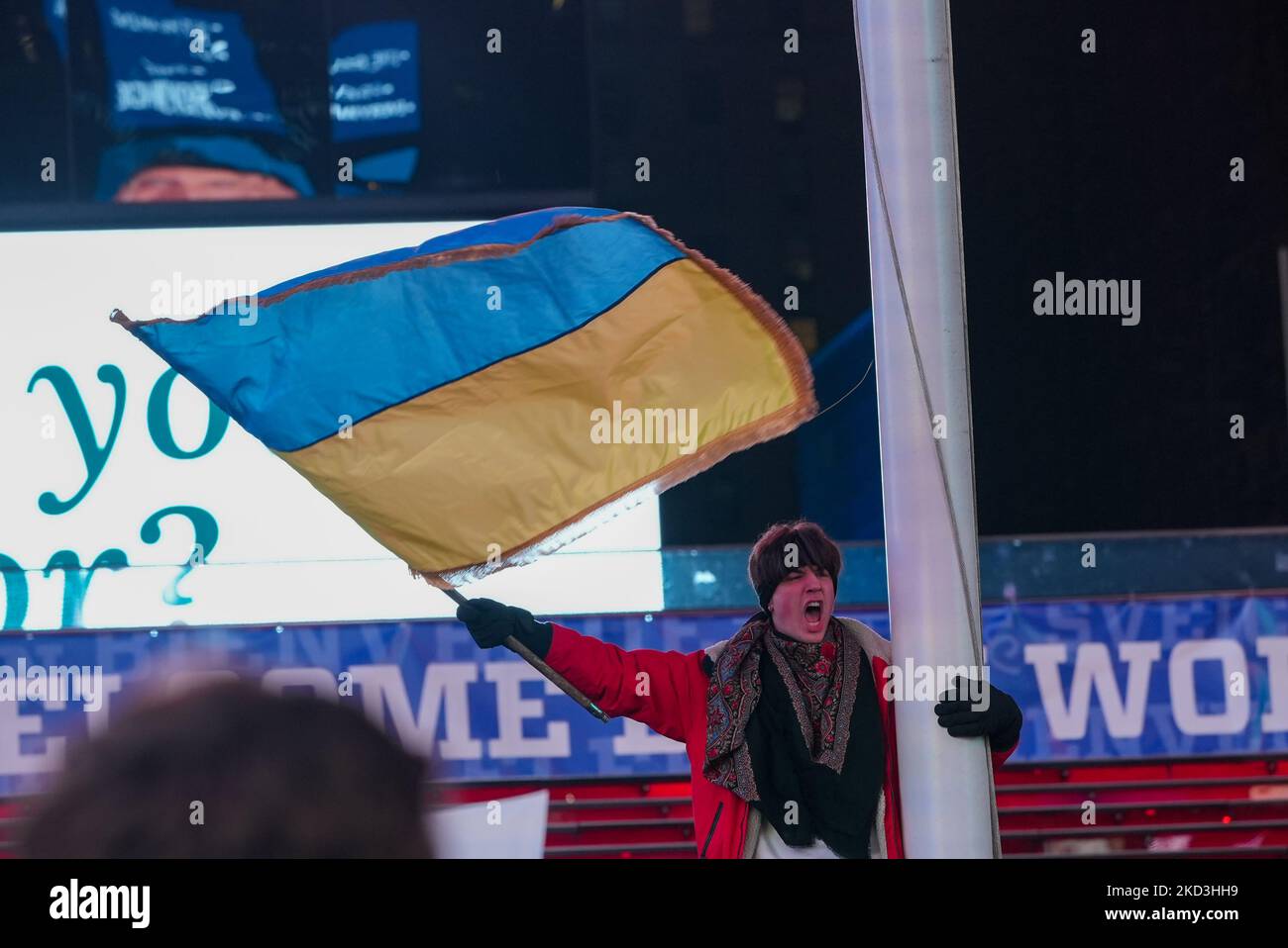 A large gathering of people is seen for "Stand With Ukraine" rally in ...