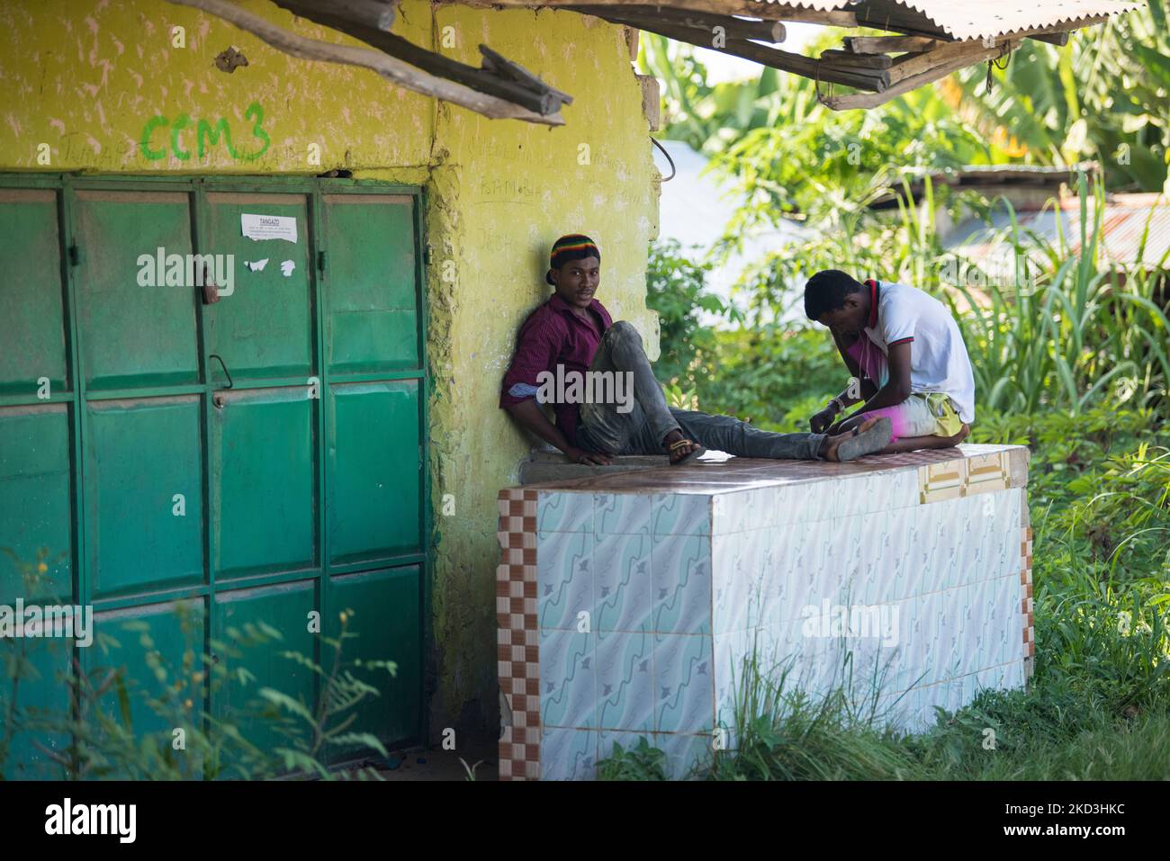 Zanzibar City, Tanzania - May 01,2022: Street view of the usual daily ...