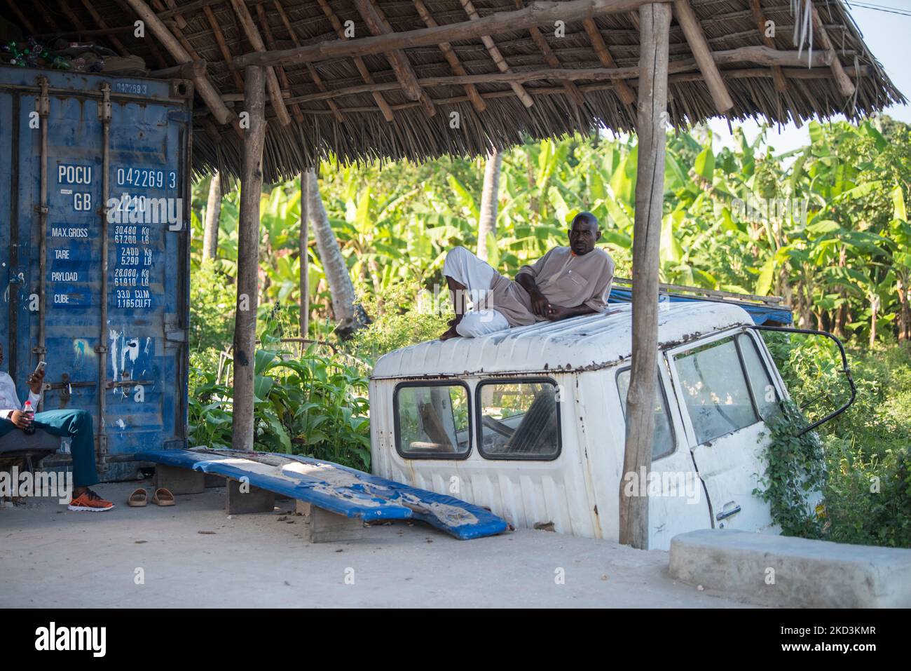 Zanzibar City, Tanzania - May 01,2022: Street view of the usual daily ...