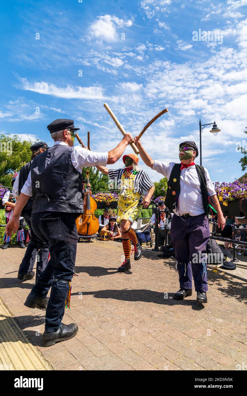 Traditional folk Morris dancers, Dead Horse Morris side, dancing in the ...