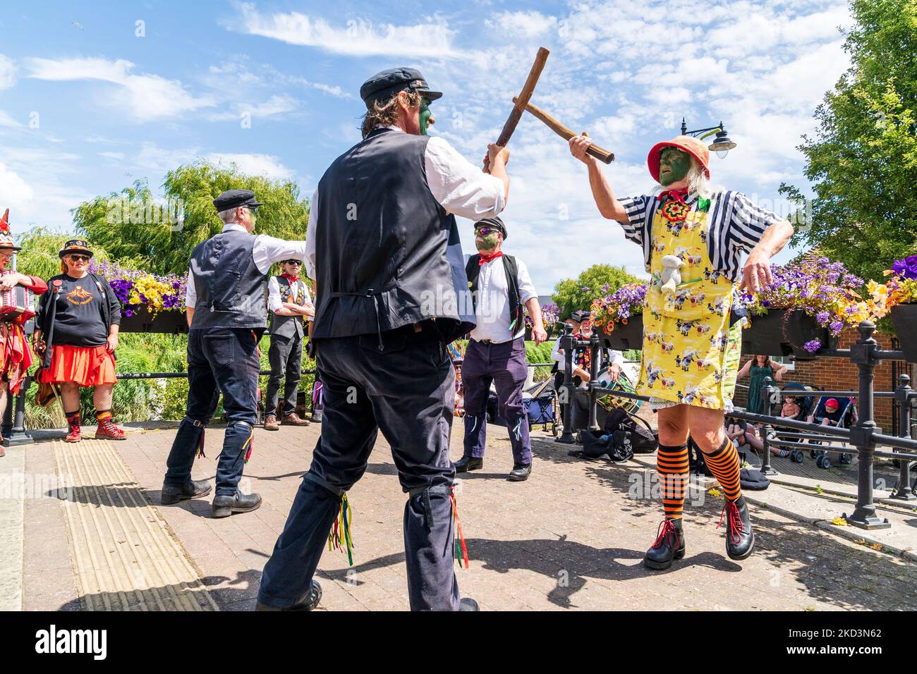 Traditional folk Morris dancers, Dead Horse Morris side, dancing in the ...