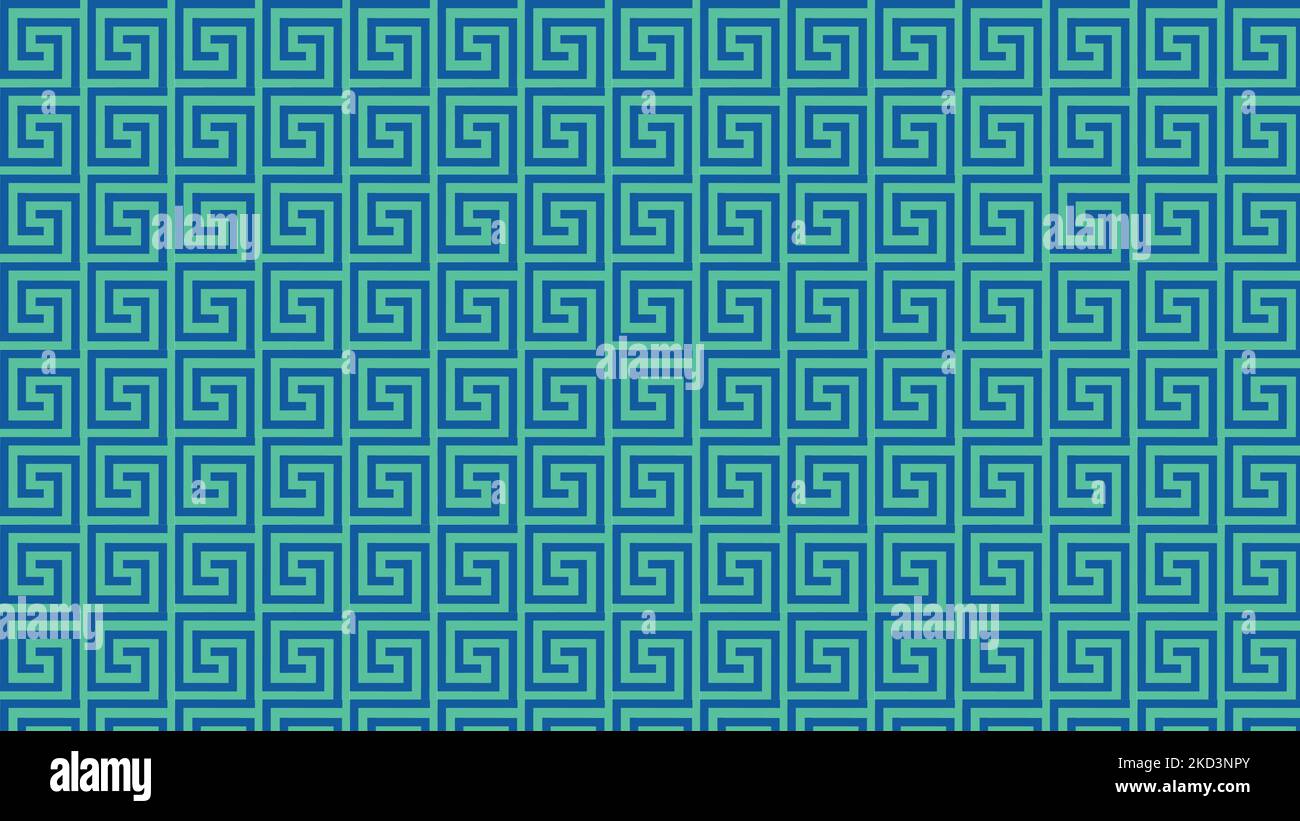 A seamless Greek key, meander pattern background in turquoise Stock ...