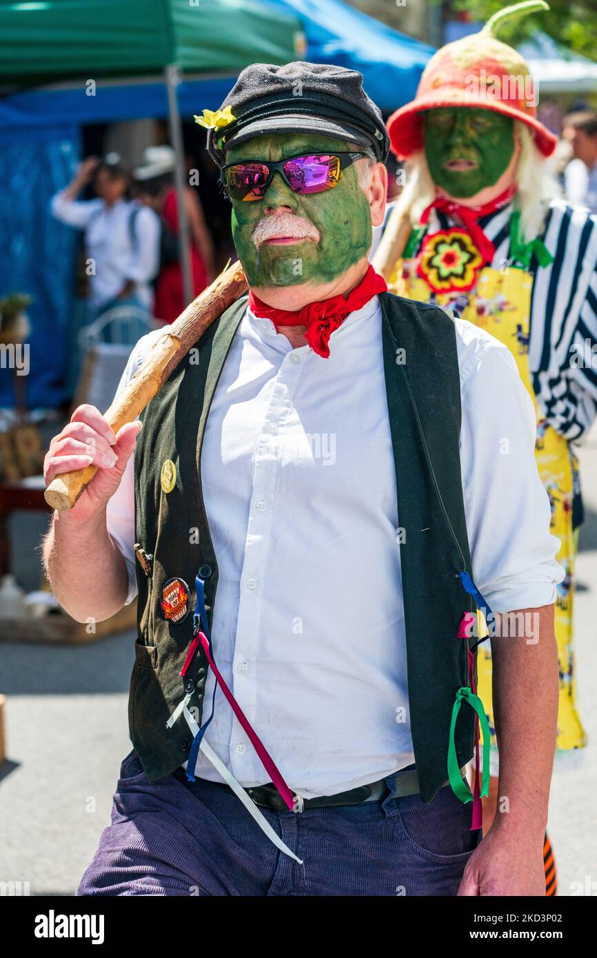 Traditional folk Morris dancers, Dead Horse Morris side, dancing in the ...