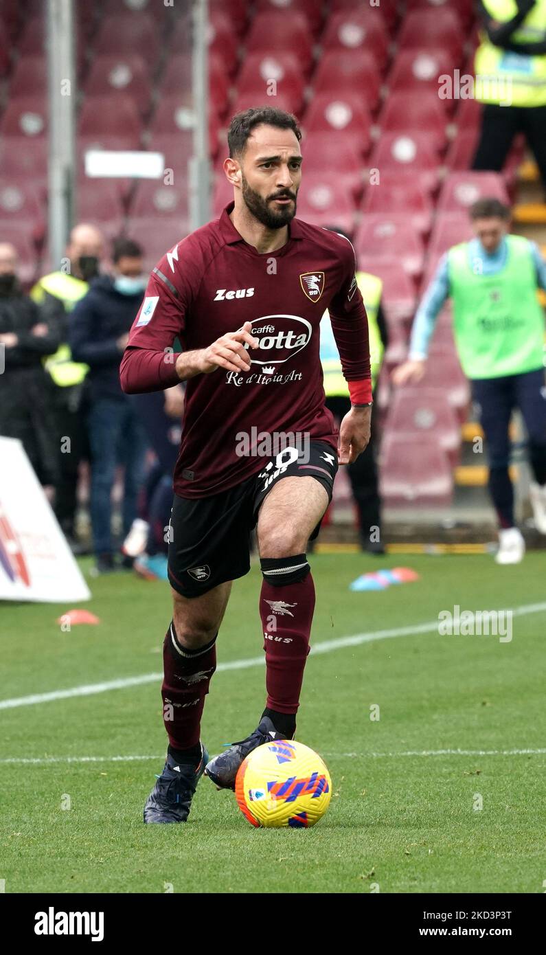 Grigoris Kastanos of Us Salernitana during the Serie A match between Us Salernitana and Bologna ...