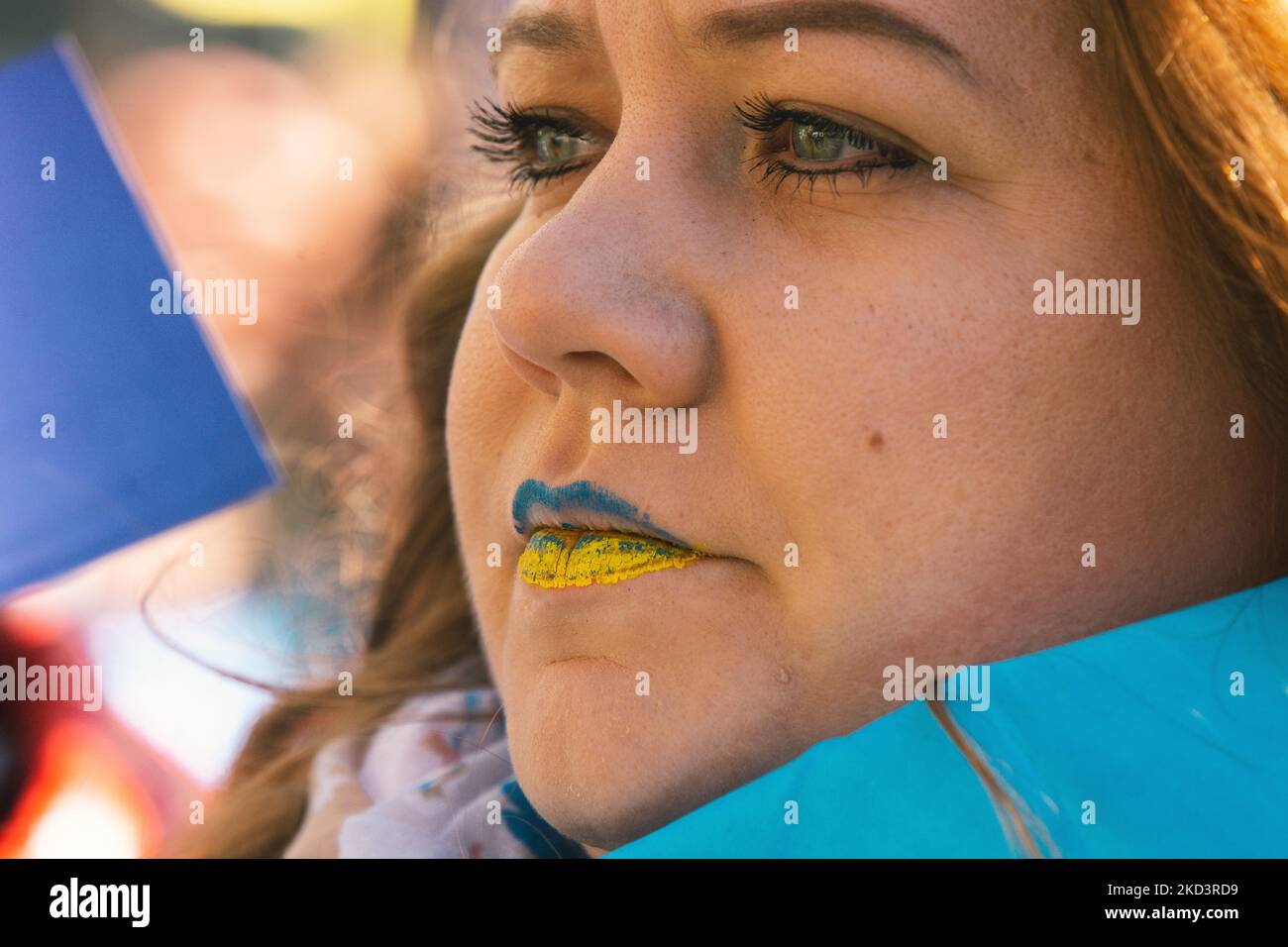 Ukraine patriotic lipstick hi-res stock photography and images - Alamy