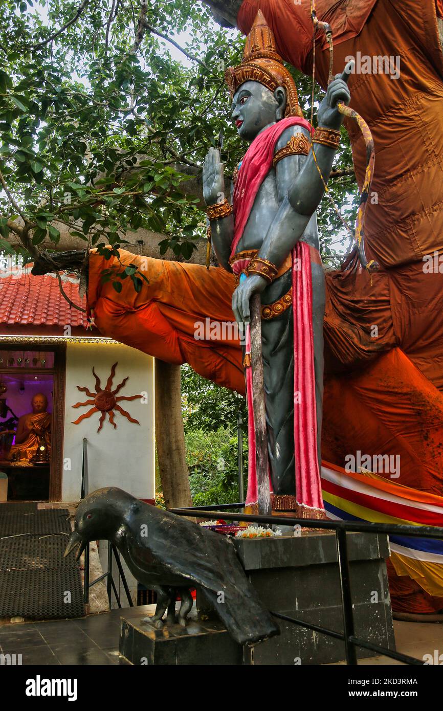 Large statue of the Hindu deity Shani on the grounds of the Sri Laxmi ...