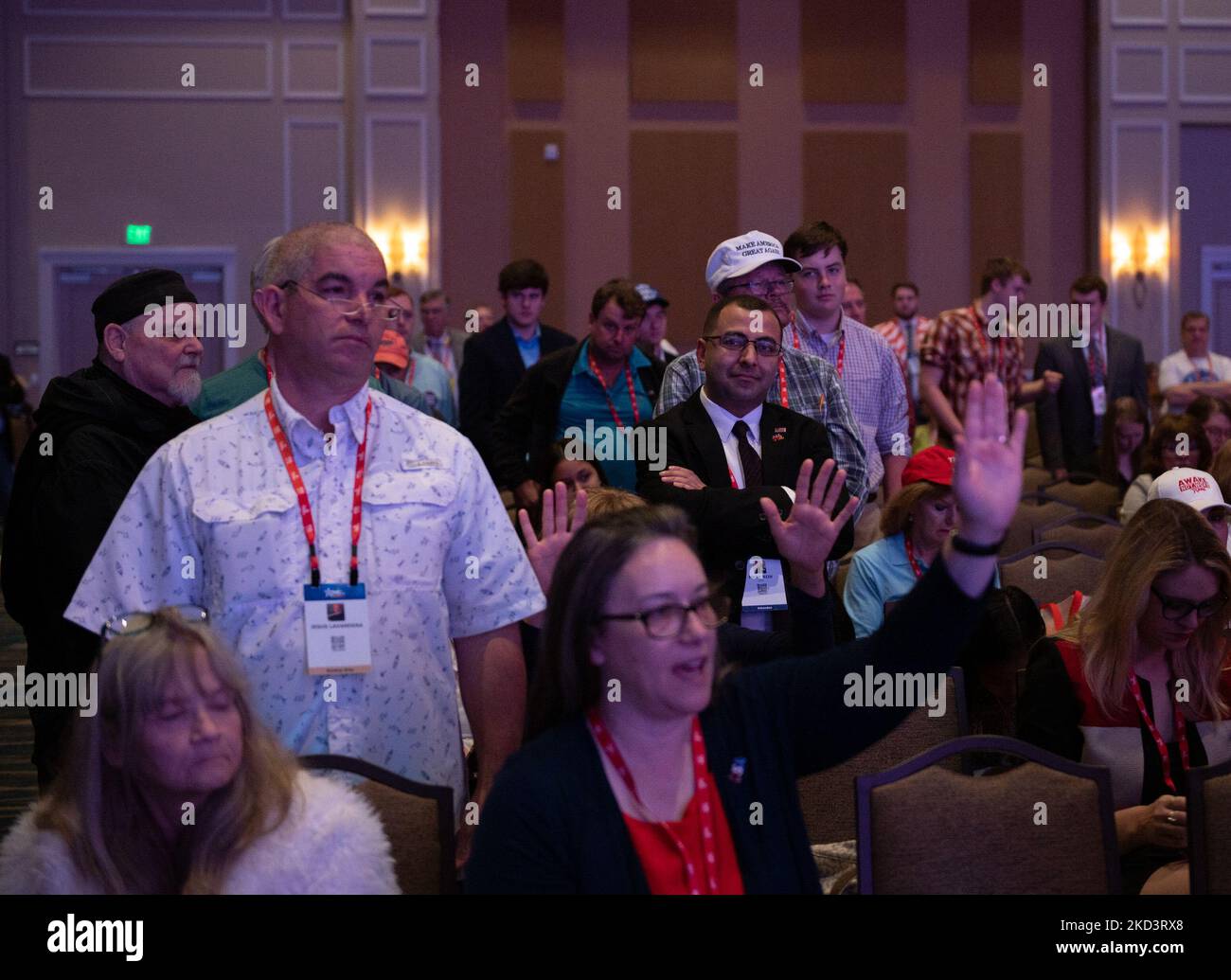 People attend the 2022 annual CPAC in Orlando, Florida on February 25 ...