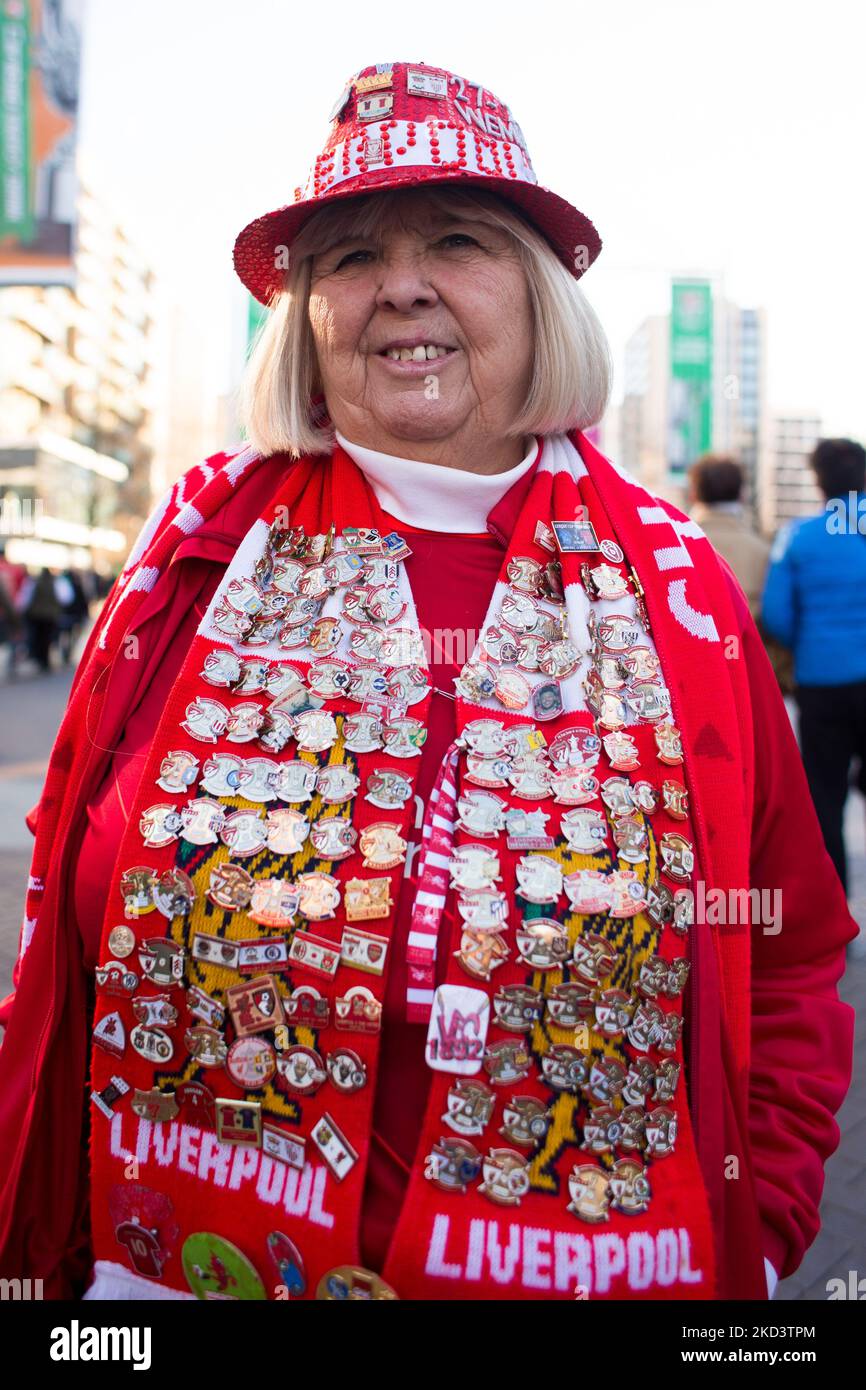 Liverpool fans looks at the camera during the Carabao Cup Final between ...