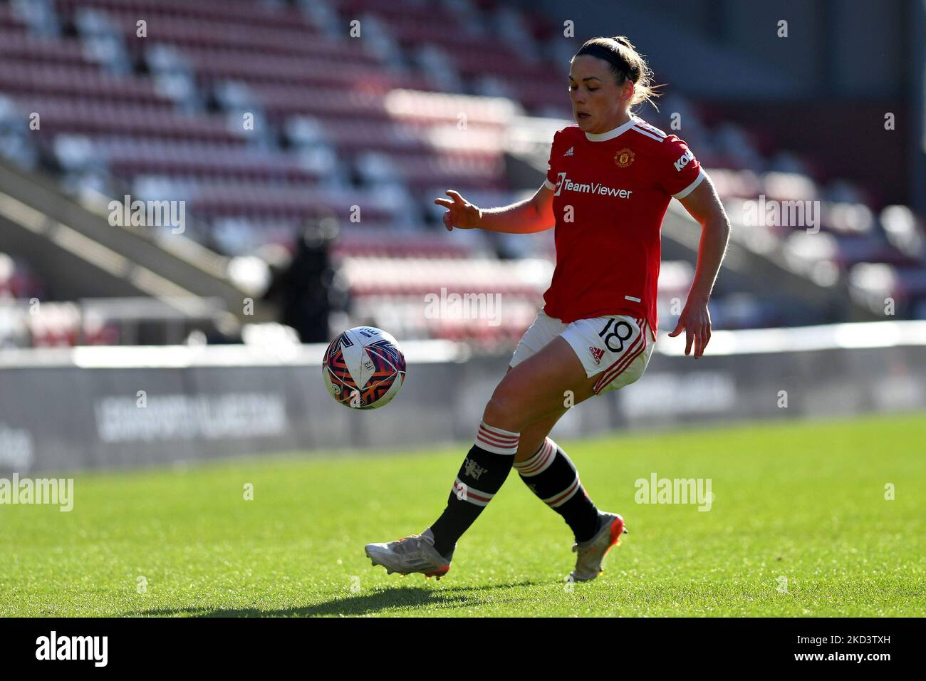 Stock action picture of Kirsty Hanson of Manchester United Women ...