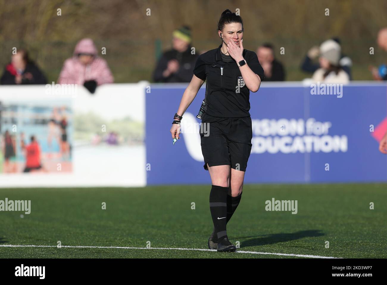 Referee Lucy May during the FA Cup match between Durham Women FC and ...