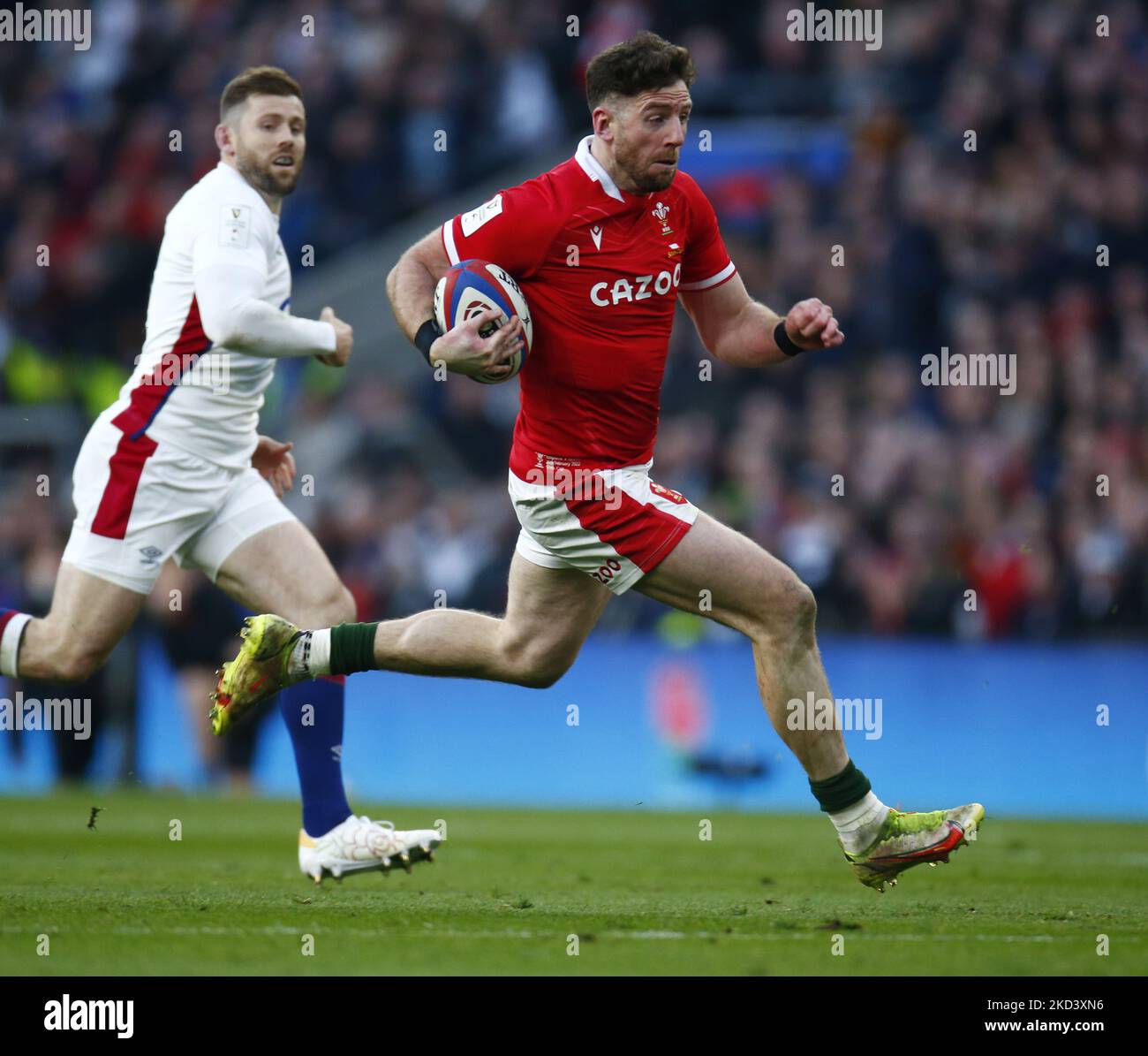 Alex Cuthbert of Wales makes his 50th cap for Wales during Guinness six ...
