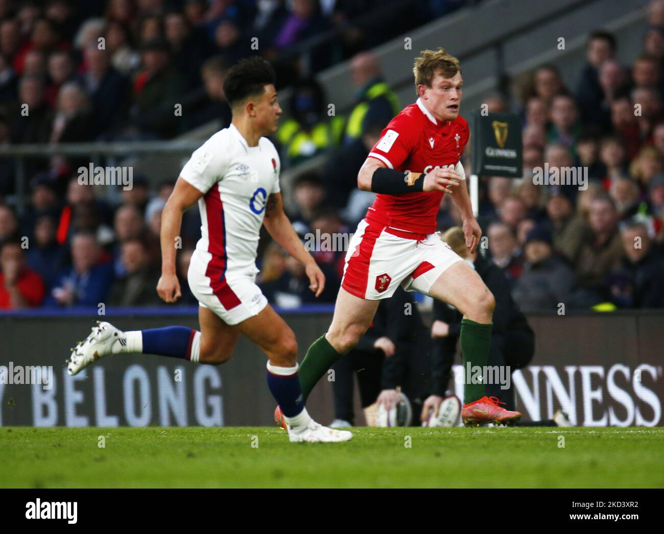 Nick Tompkins of Wales during Guinness six Nations match between ...