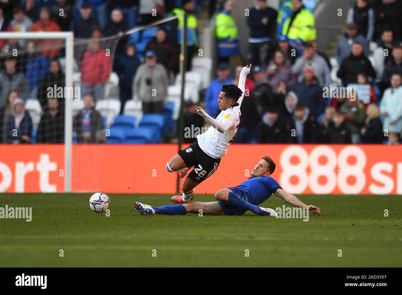 Fabio Carvalho of Fulham is fouled outside of the box during the Sky ...