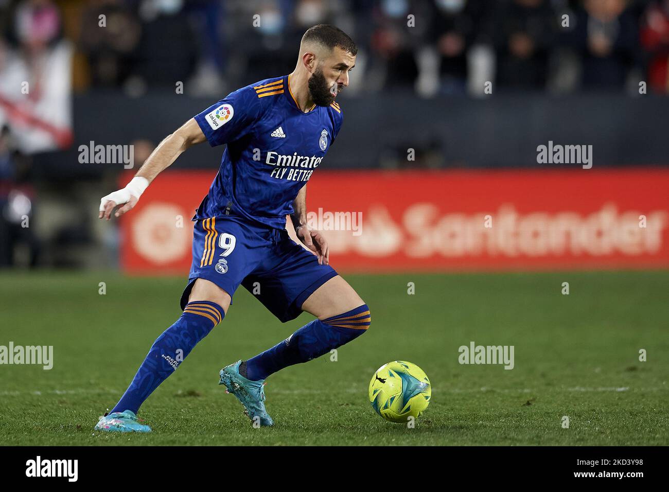 Karim Benzema of Real Madrid in action during the La Liga Santander ...