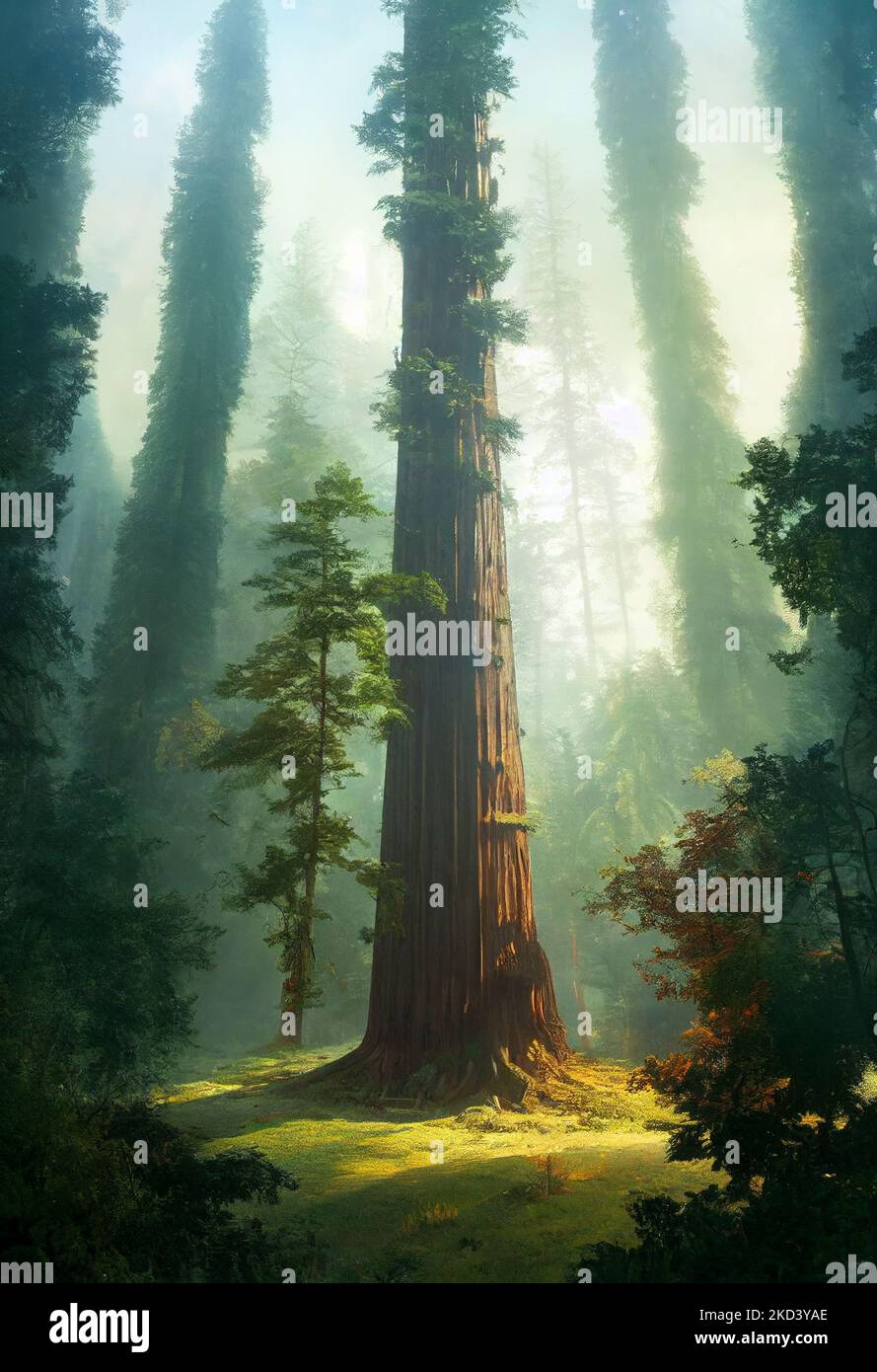 Redwood tree california illustration hi-res stock photography and ...