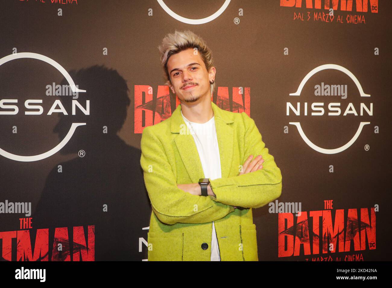 Pietro Morello arriving at the premiere of The Batman at Odeon Cinema ...