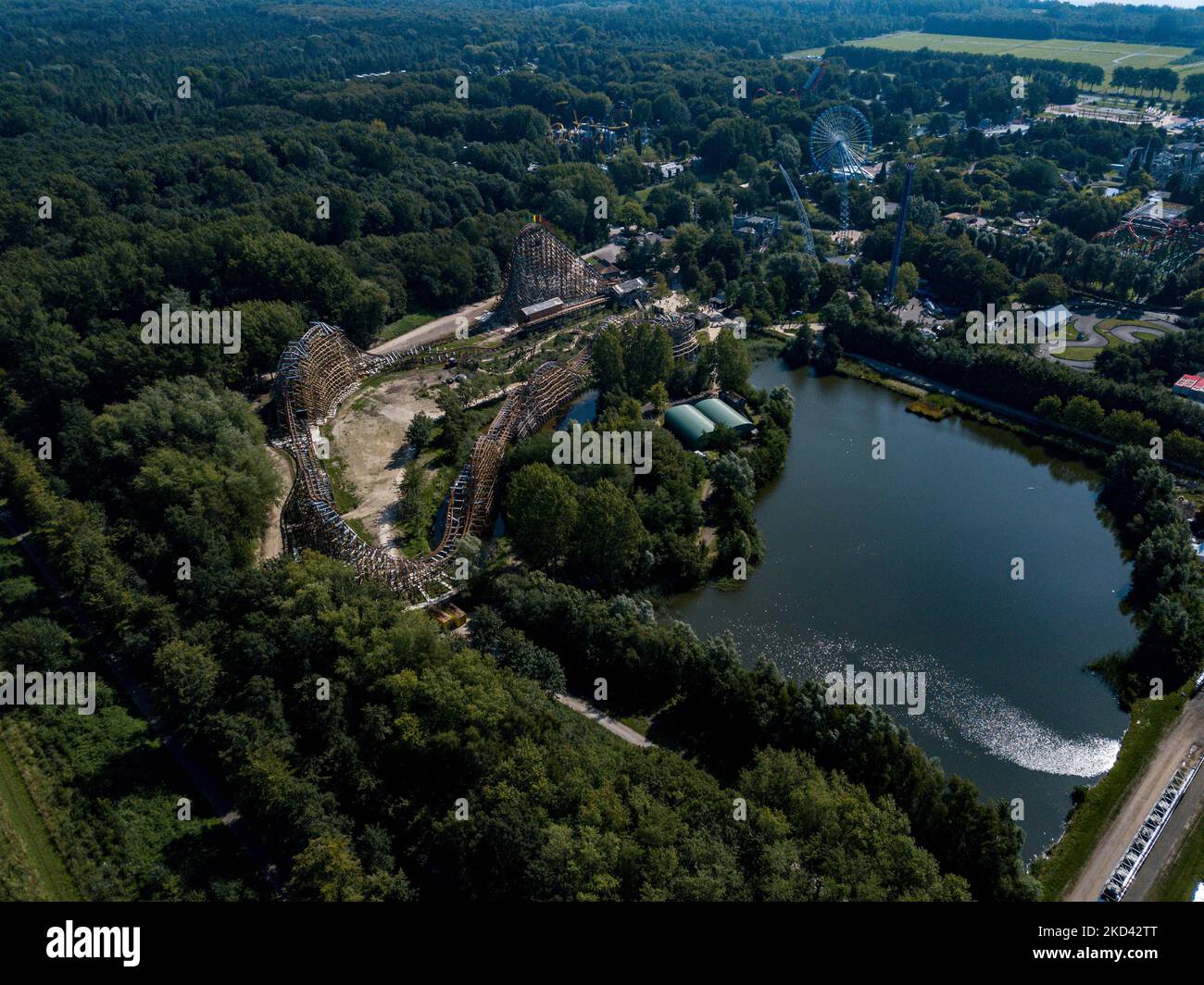 Walibi Holland Theme Park and Untamed RMC Rollercoaster Drone Shots ...