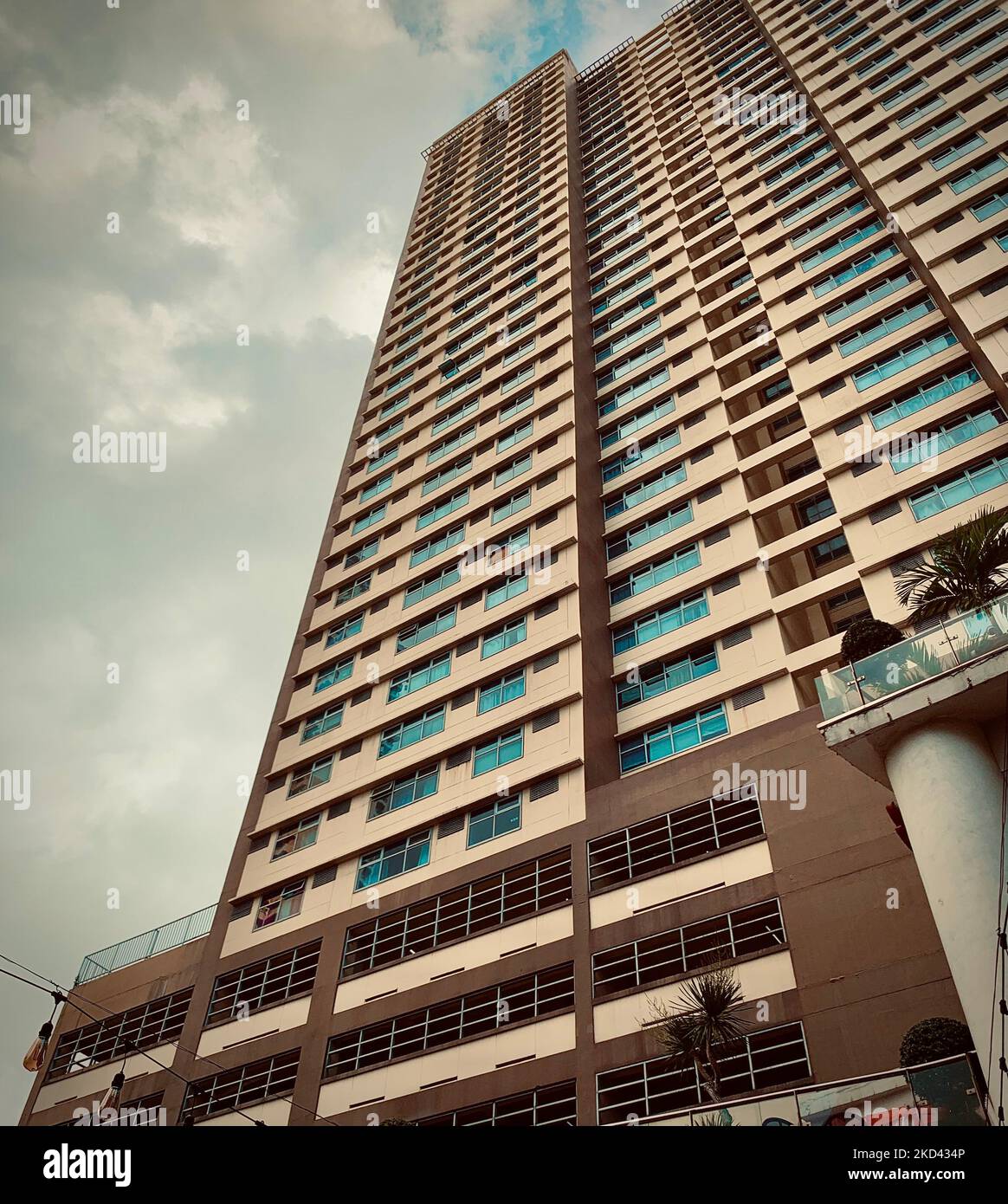 A low angle shot of high-rise building in Manila, Philippines Stock ...