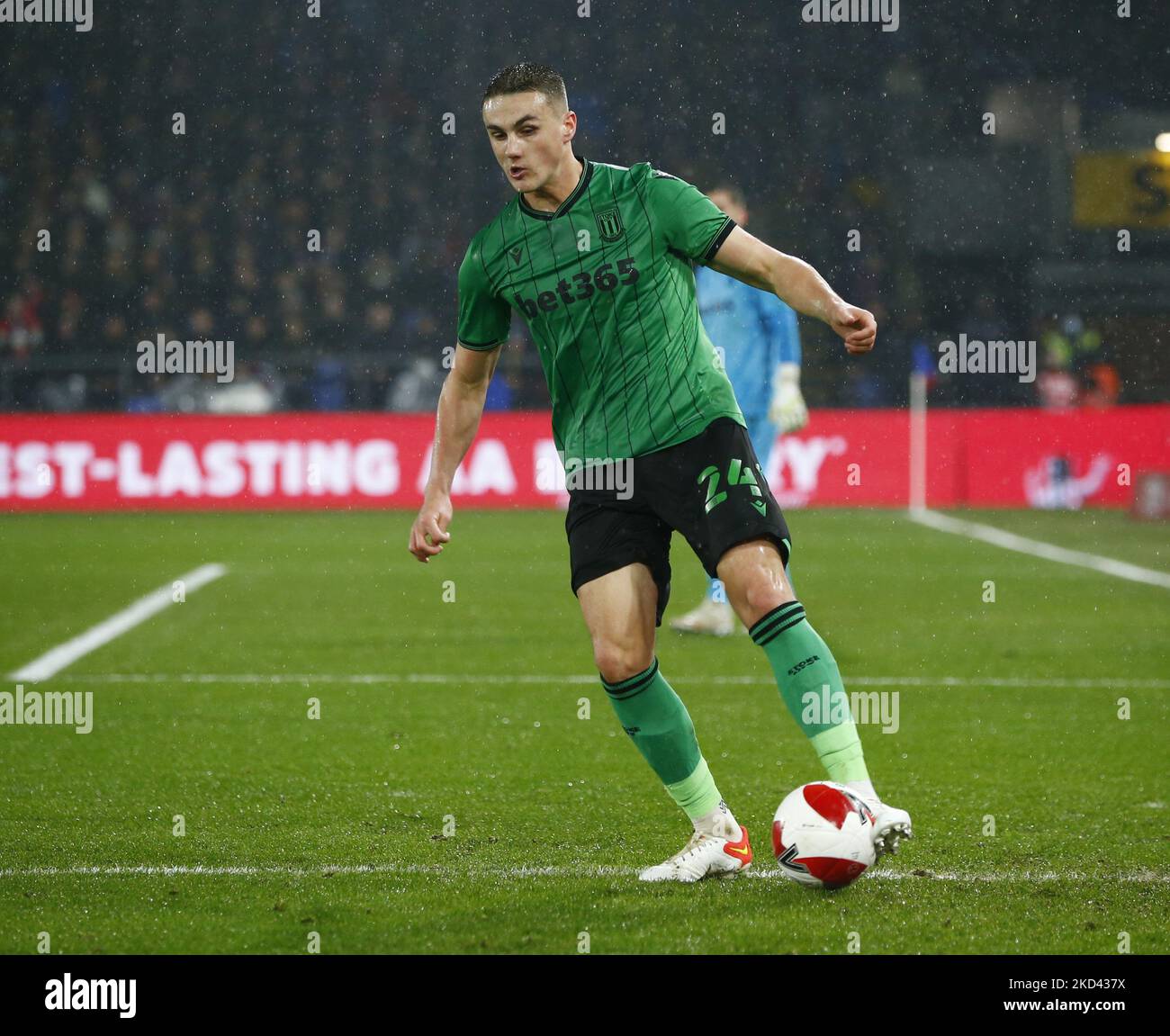 Taylor Harwood-Bellis (on loan from Manchester City) during FA Cup ...
